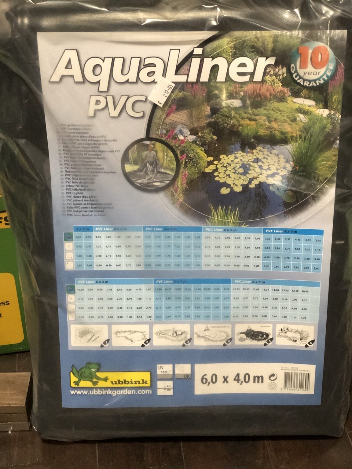 Aqua Liner PVC 6m x 4m x 0.5mm - D and M Garden Centre