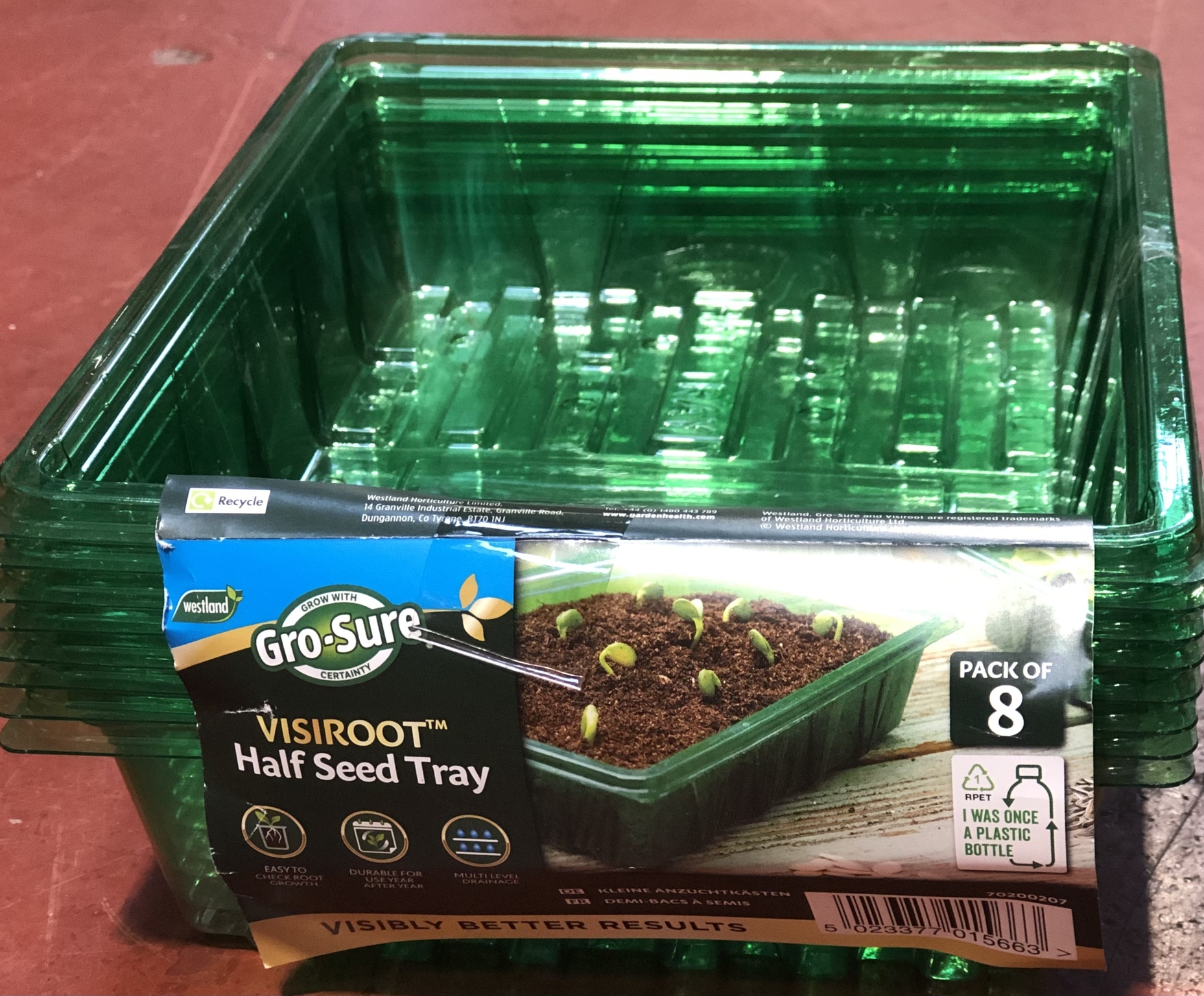 Gro-Sure Visiroot Half Seed Trays 8pk - D and M Garden Centre