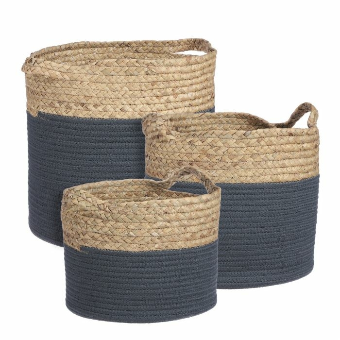 Torba basket round blue - h21xd28cm - D and M Garden Centre